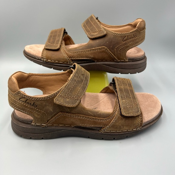 Clarks | Shoes | Clarks Unstructured Nature Trek Sandals Tan Combi ...
